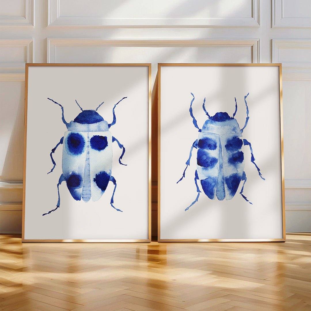 Indigo Beetle Art Print Set of 2 – Snoogs & Wilde