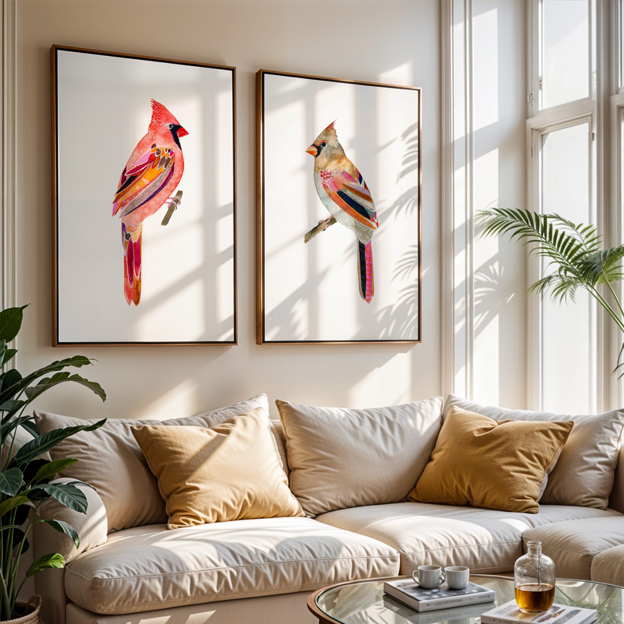 Cardinal Paintings | Watercolor Cardinal Paintings | Snoogs & Wilde