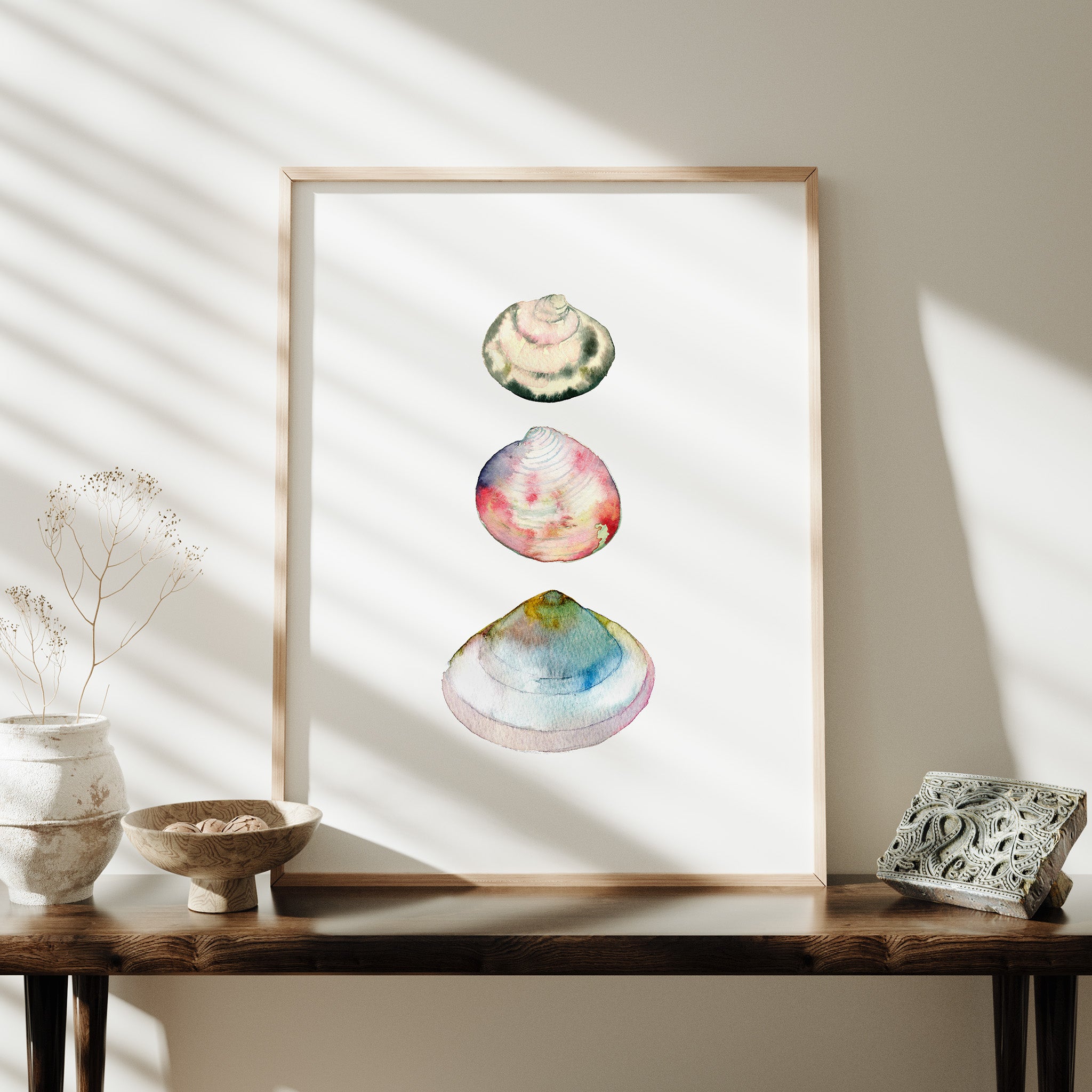 Watercolor Clam Shell Art Print – Snoogs & Wilde