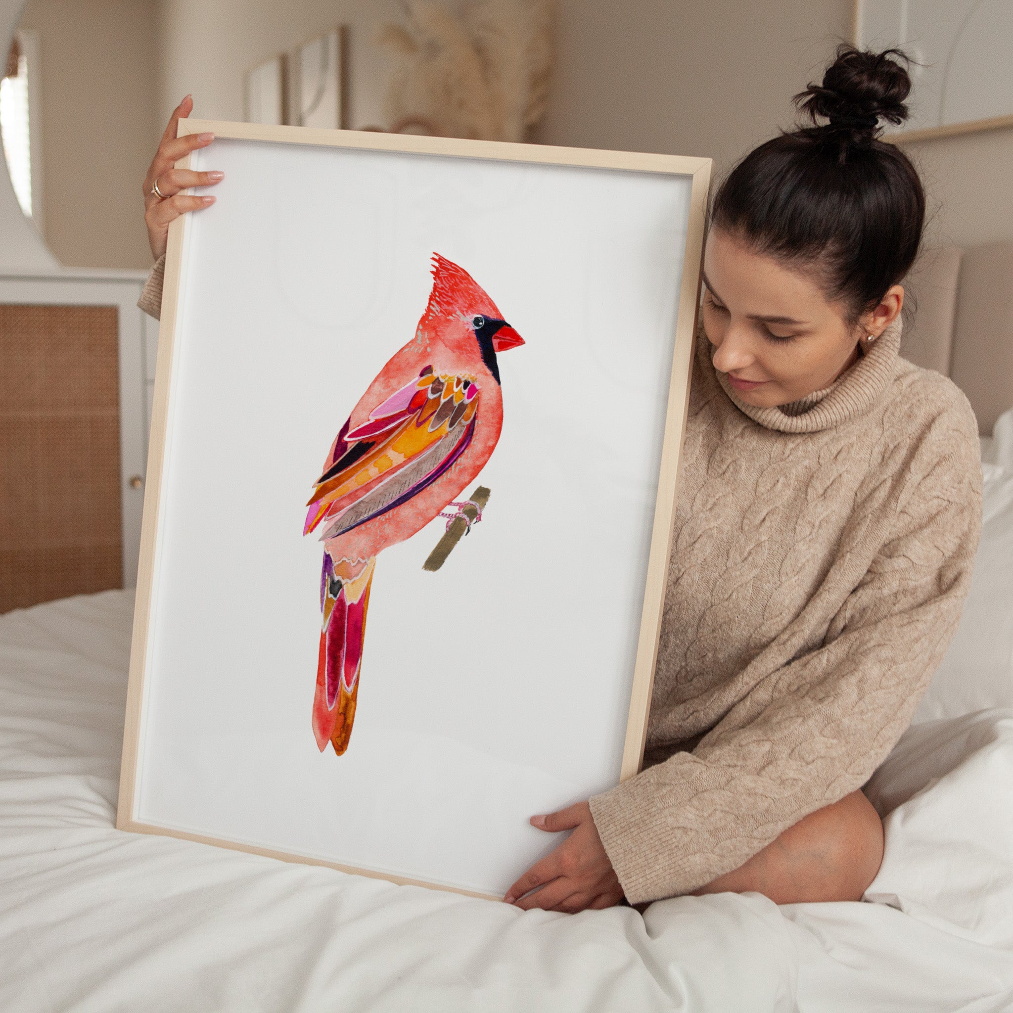 Cardinal Paintings | Watercolor Cardinal Paintings | Snoogs & Wilde